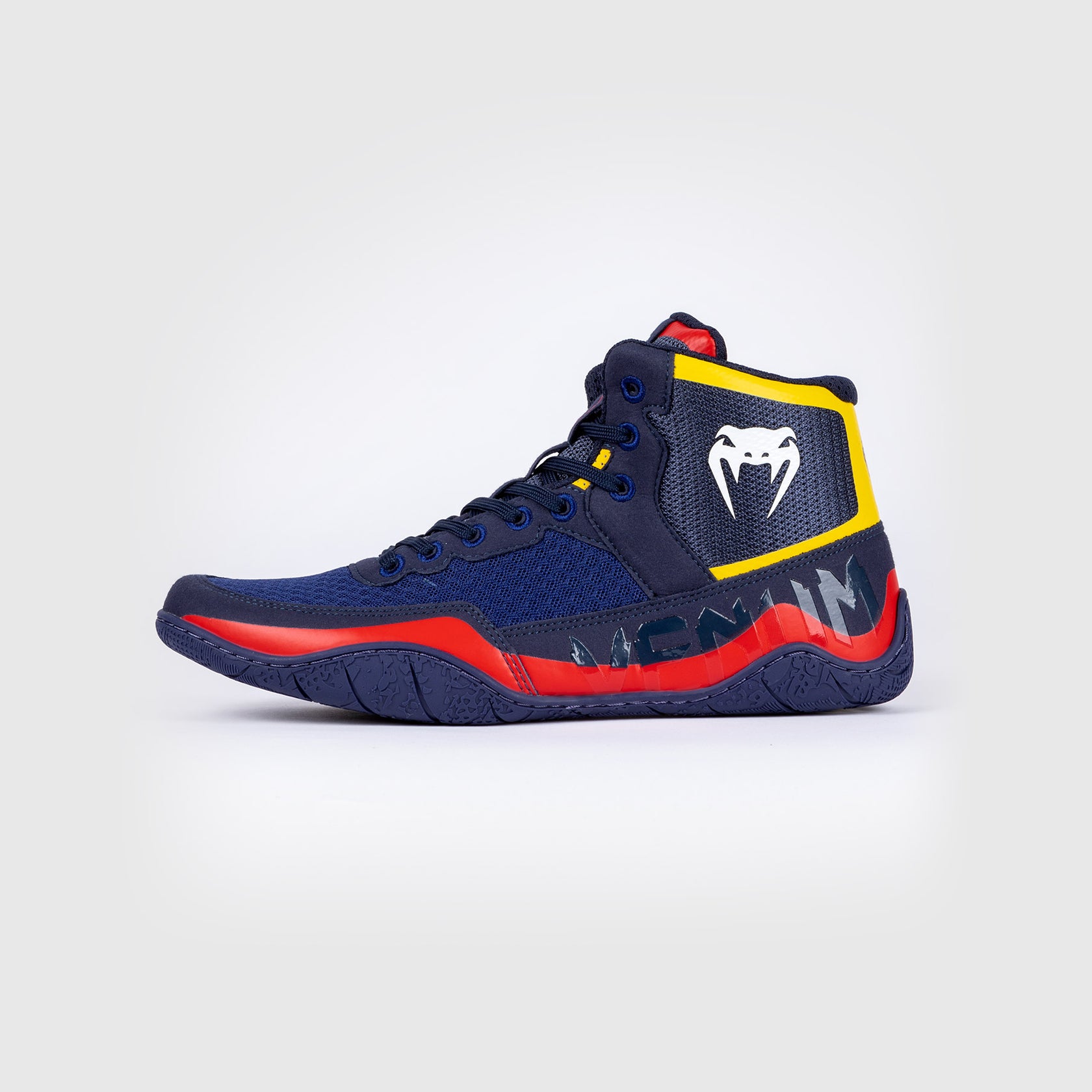 Venum Elite Wrestling Shoes - Blue/Yellow - Venum Asia