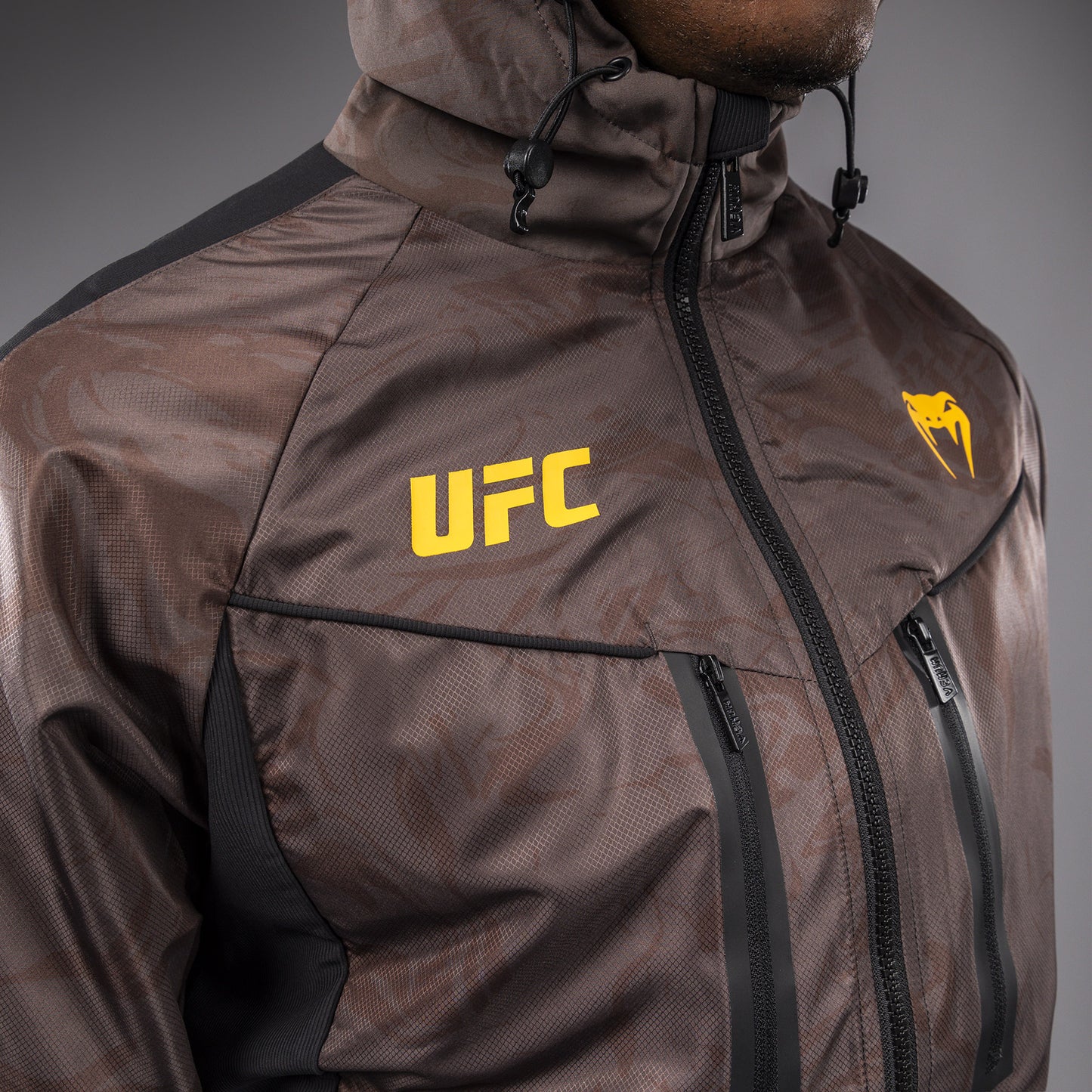 UFC Fusion by Venum Fight Week Men’s Zip Hoodie - Earthen Brown - Venum ...