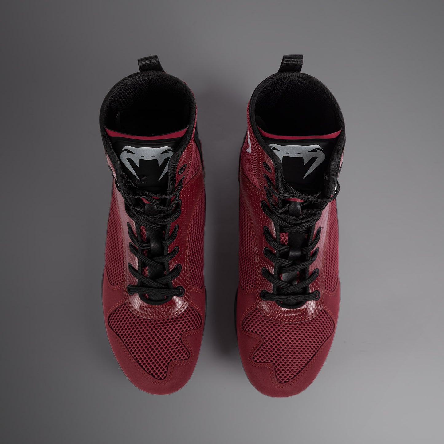 Venum Elite Boxing Shoes - Burgundy / Silver - Venum Asia