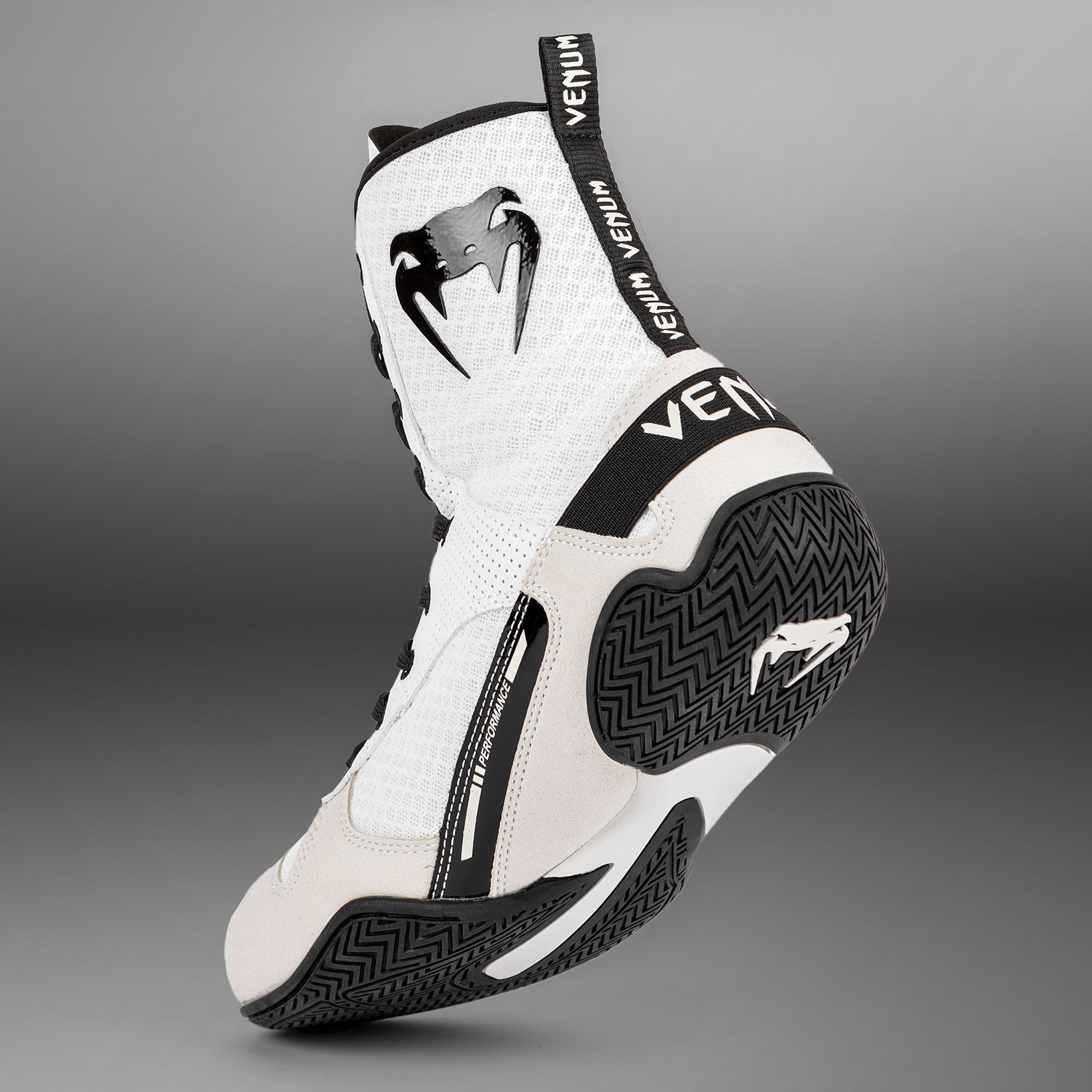 Venum Elite Boxing Shoes - White/Black - Venum Asia