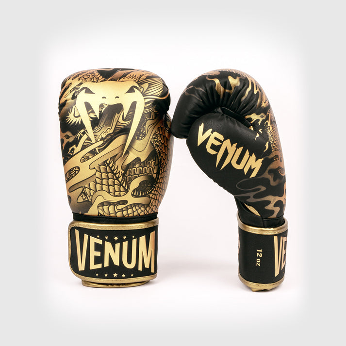 Venum Dragon's Flight Boxing Gloves - Black/Bronze - Venum Asia