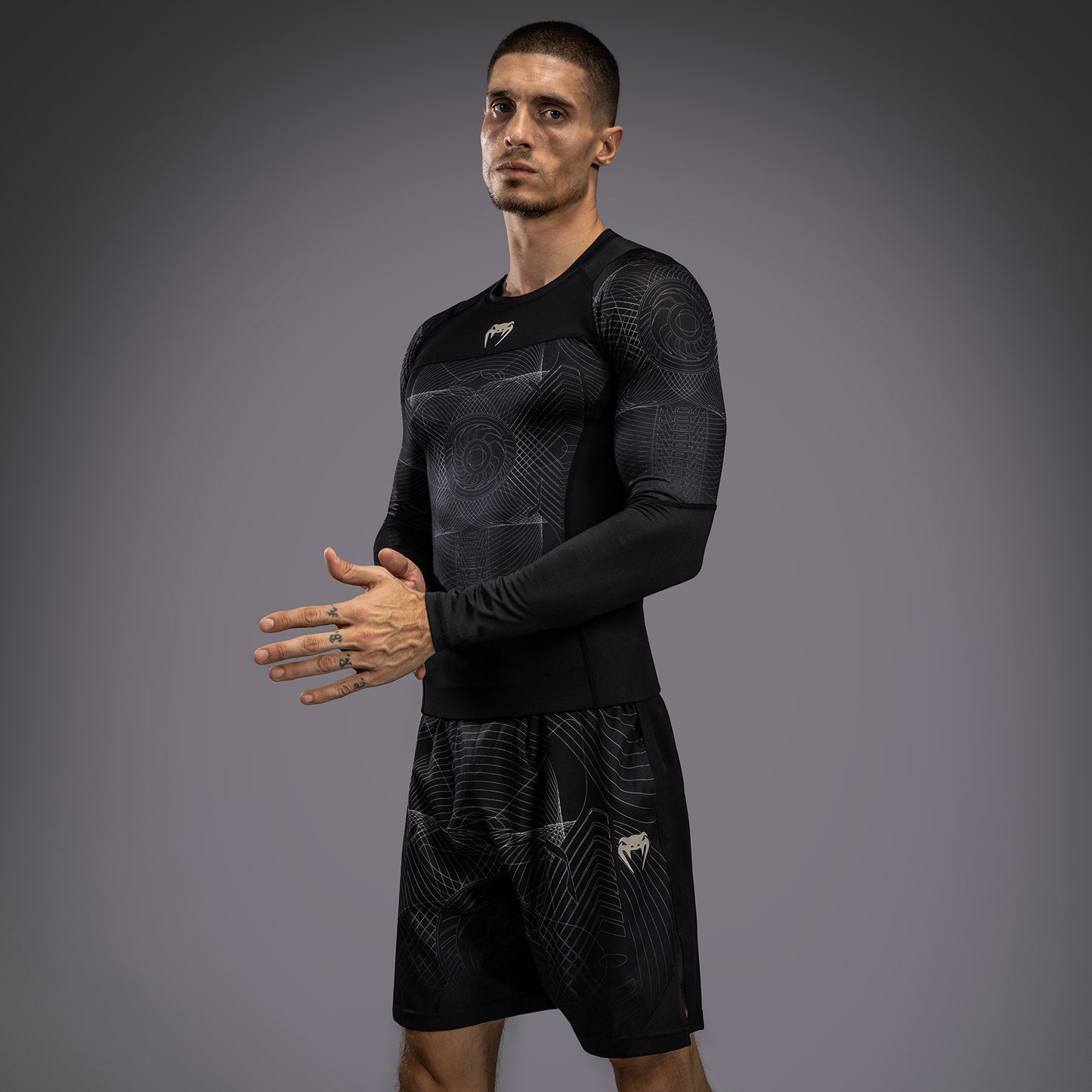 Venum G-Fit Air Men's Long Sleeve Rashguard - Deep Black/Desert Sand ...