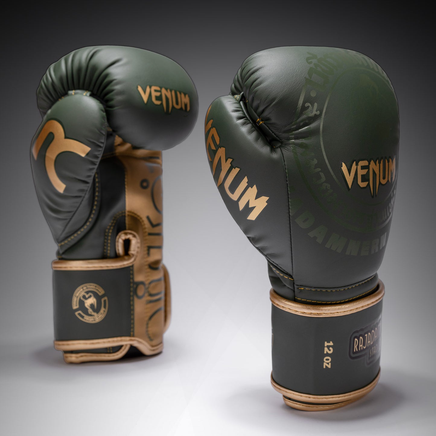 Venum x Rajadamnern Boxing Gloves - Military Green - 14 oz - Venum Asia