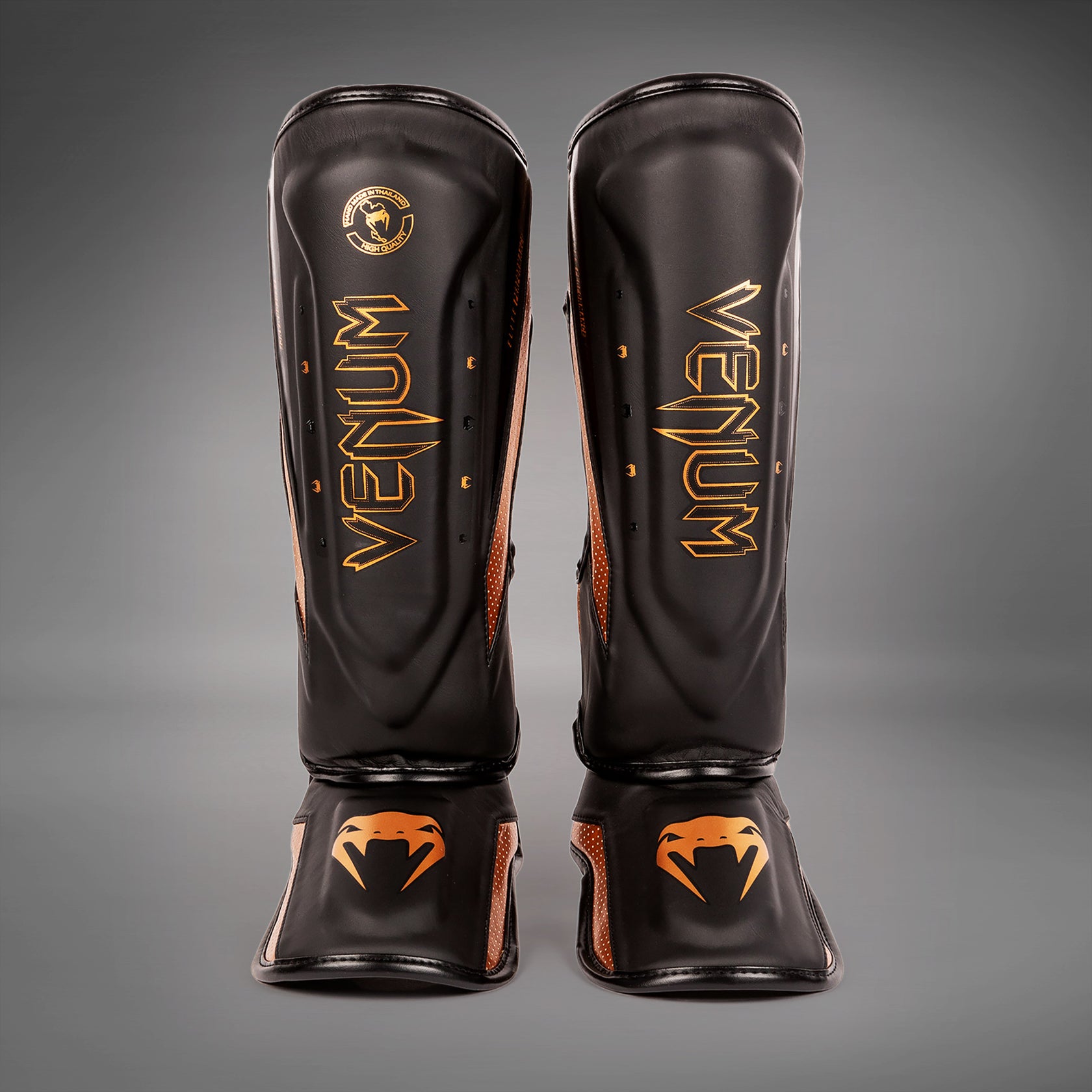 Venum Elite Evo Shinguards - Black/Bronze - Venum Asia