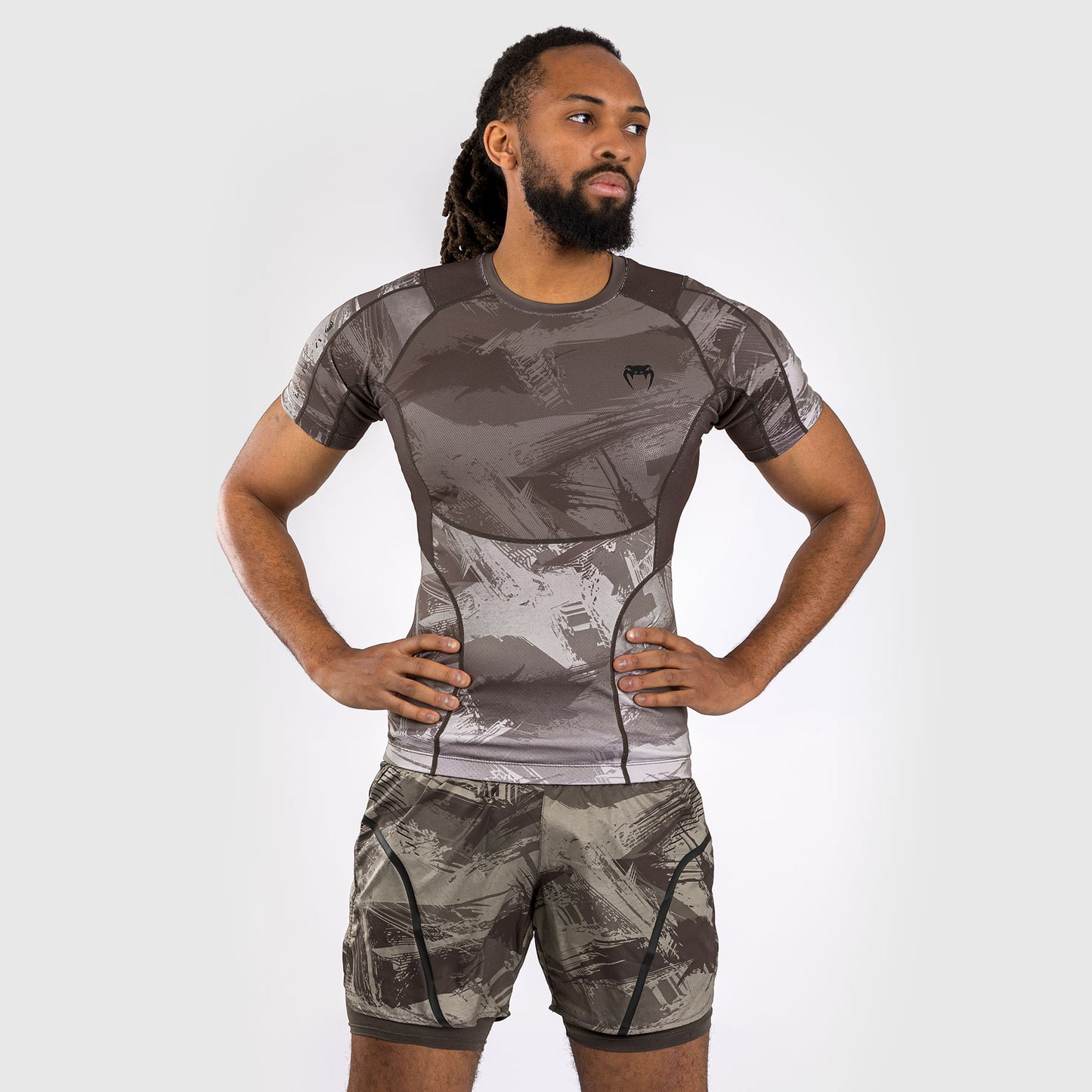 Venum Electron 3.0 Short Sleeve Rashguard - Sand - Venum Asia