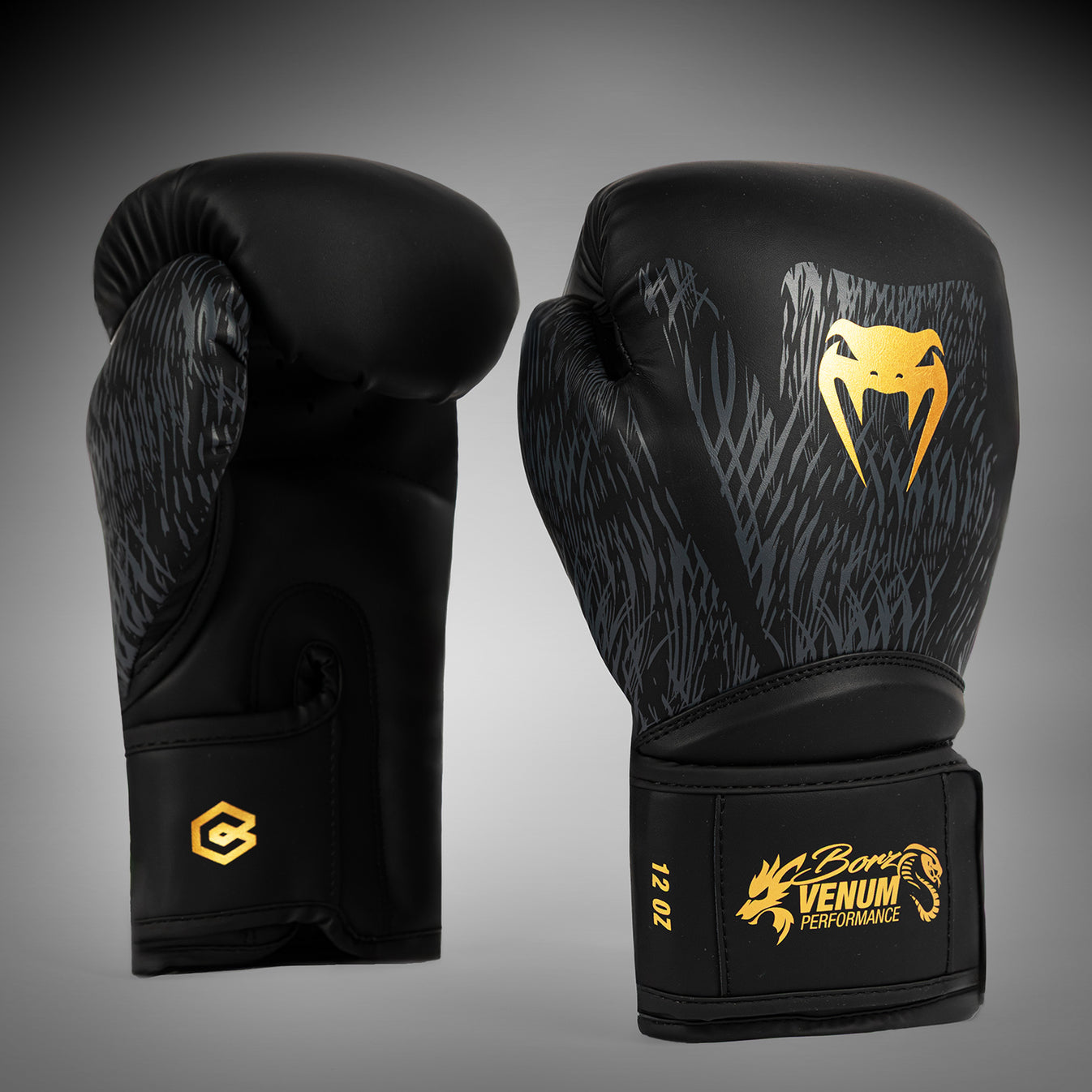 Venum x Chimaev Boxing Gloves - Black/Gold - 12 oz - Venum Asia