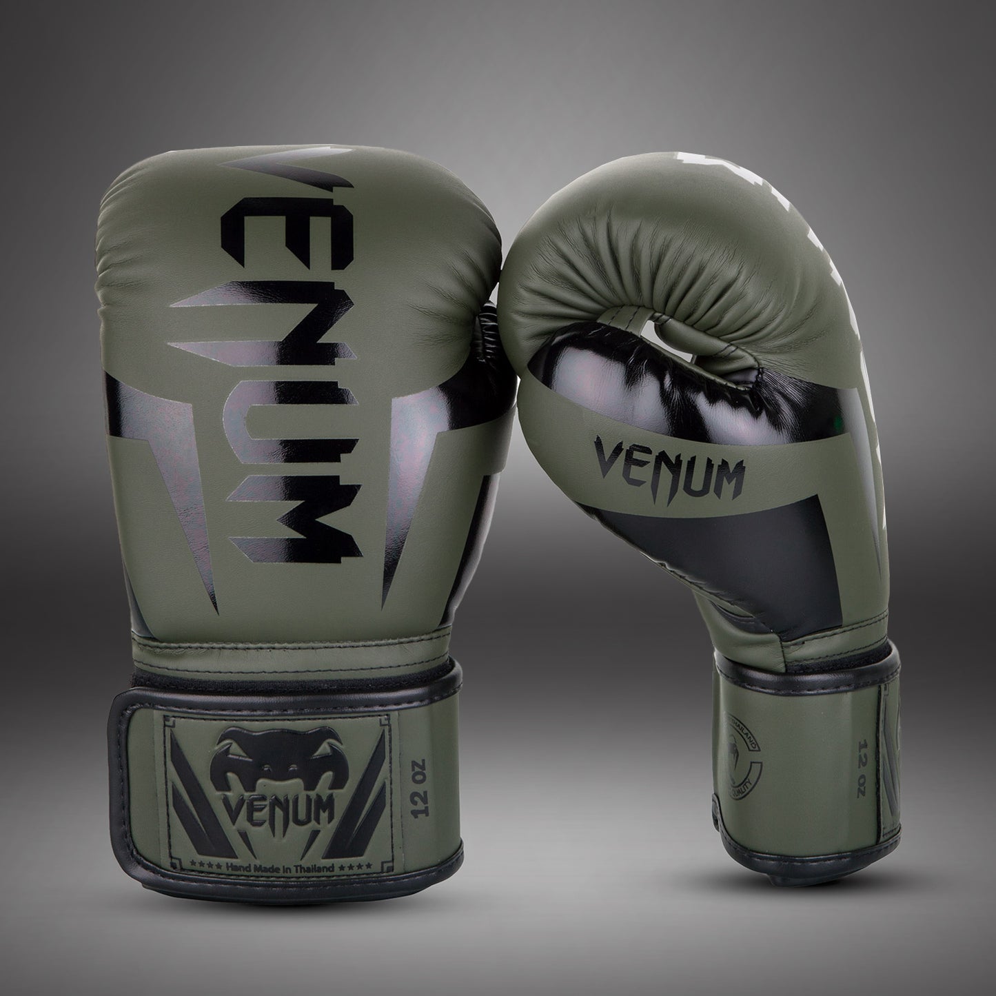 Venum Elite Boxing Gloves - Khaki/Black