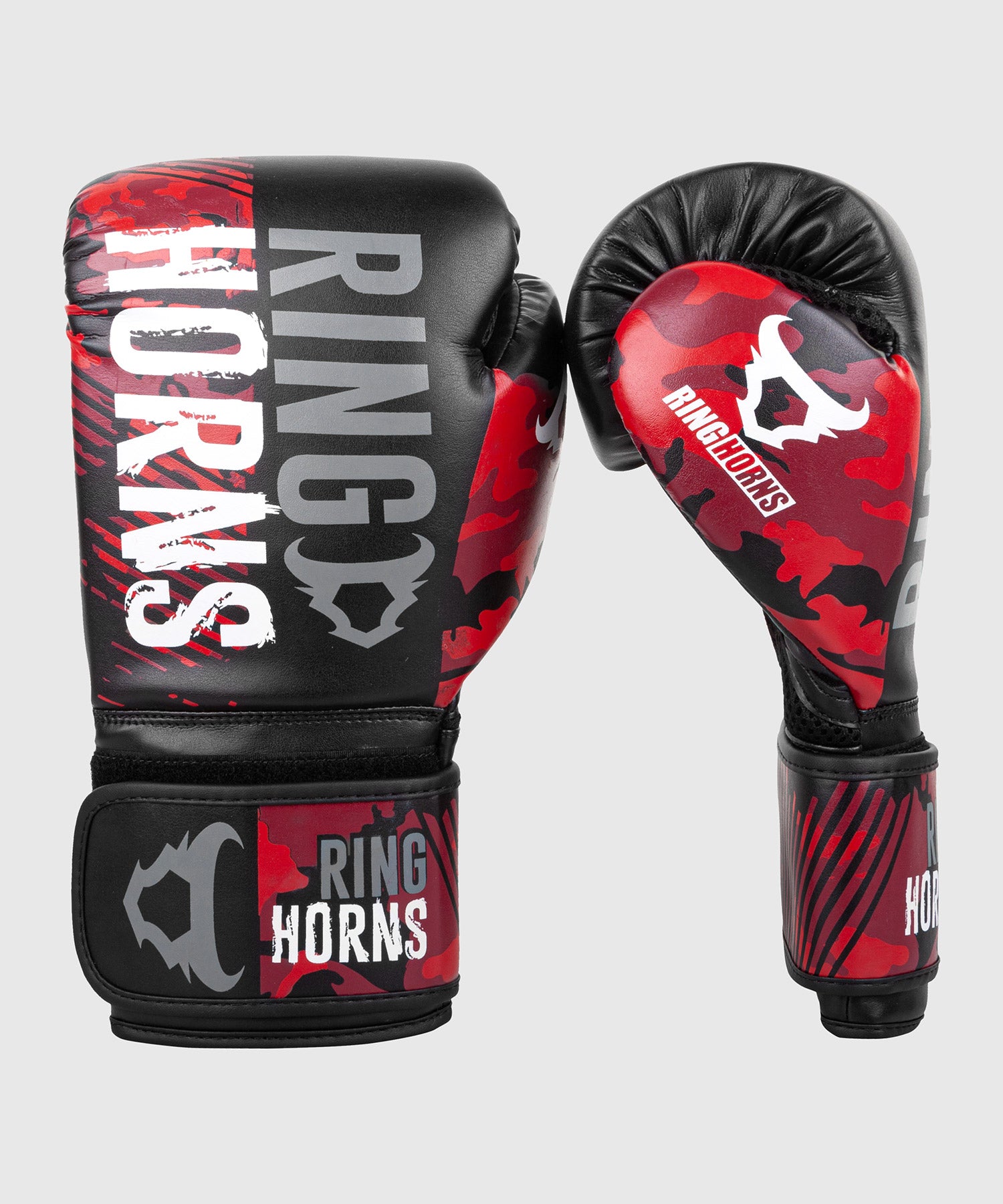Ringhorns Charger Camo Boxing Gloves - Black/Red - Venum Asia
