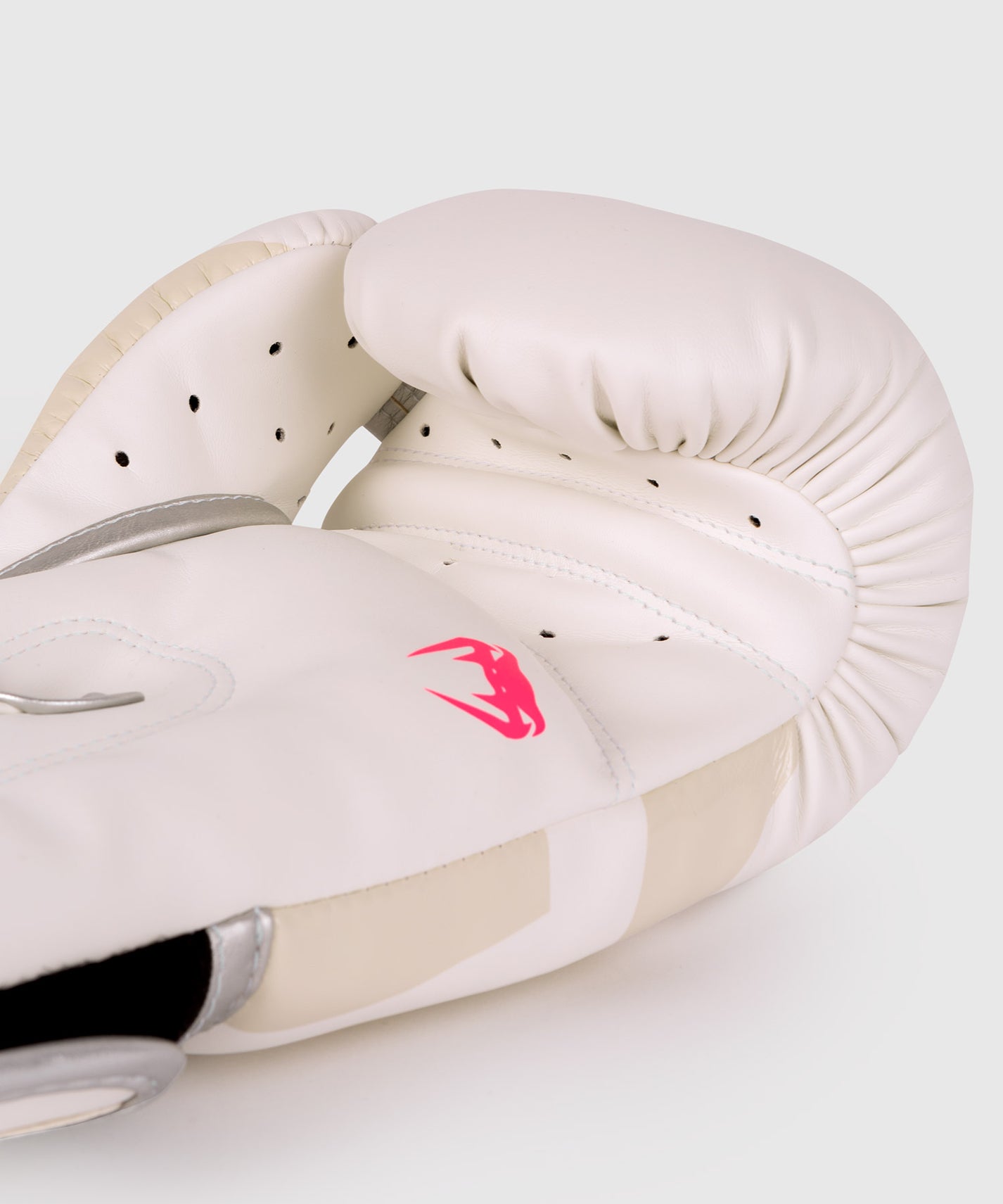 Venum Elite Boxing Gloves - White/Silver-Pink - Venum Asia