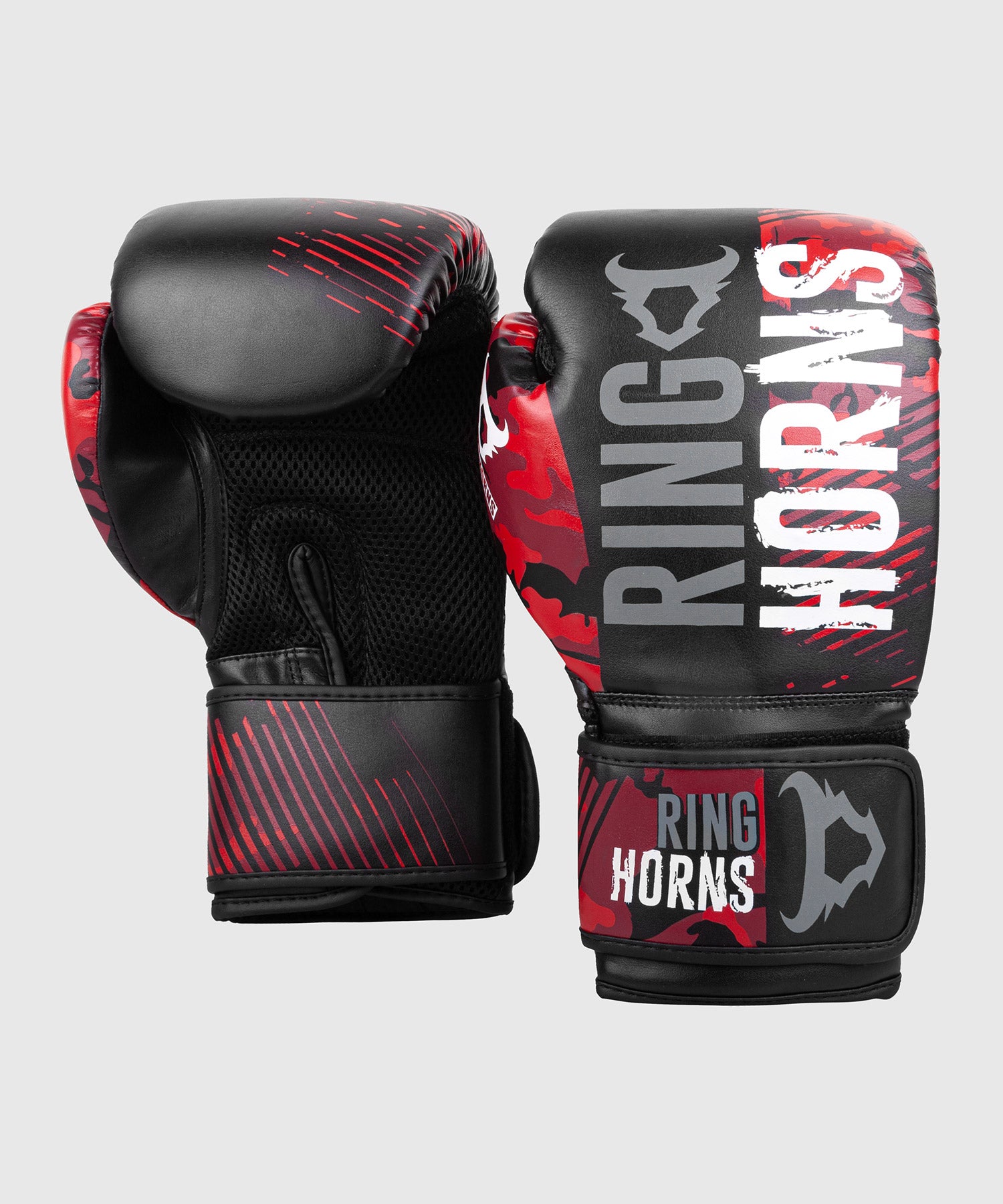 Ringhorns Charger Camo Boxing Gloves - Black/Red - Venum Asia