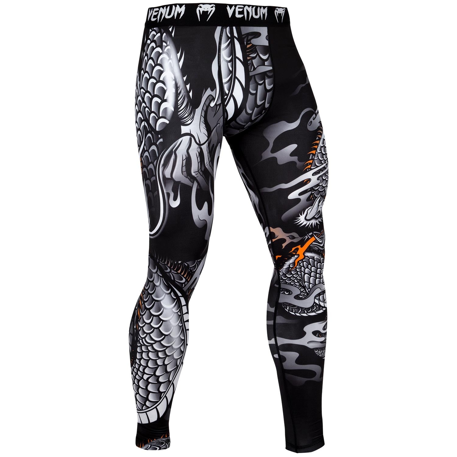 Venum Dragon's Flight Compression Tights - Black/White - Venum Asia