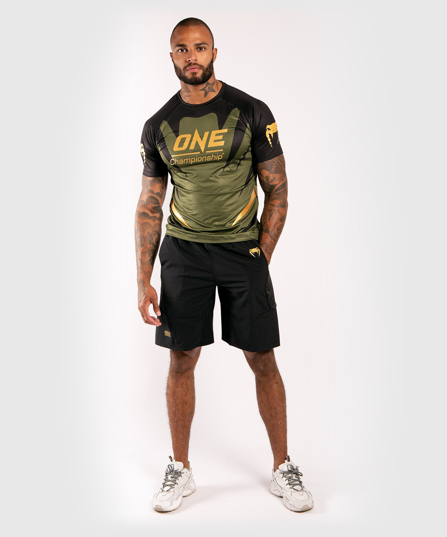 Venum x ONE FC Dry Tech T-shirt - Khaki/Gold - Venum Asia
