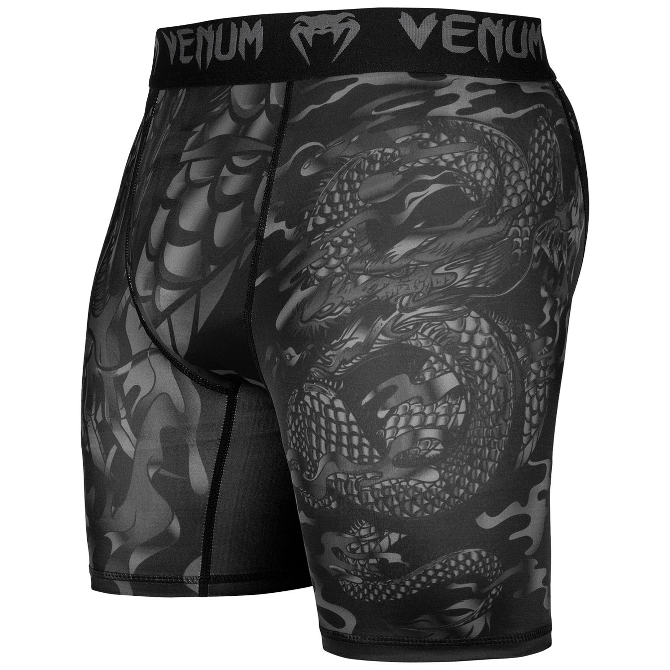 Venum Dragon's Flight Compression Shorts - Black/Black - Venum Asia