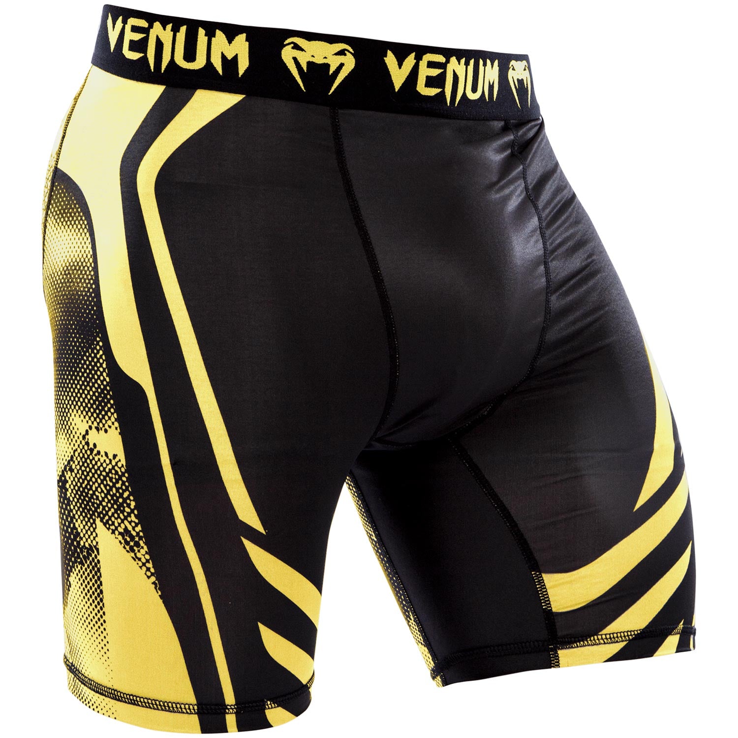 Venum Technical Compression Shorts - Black/Yellow - Venum Asia