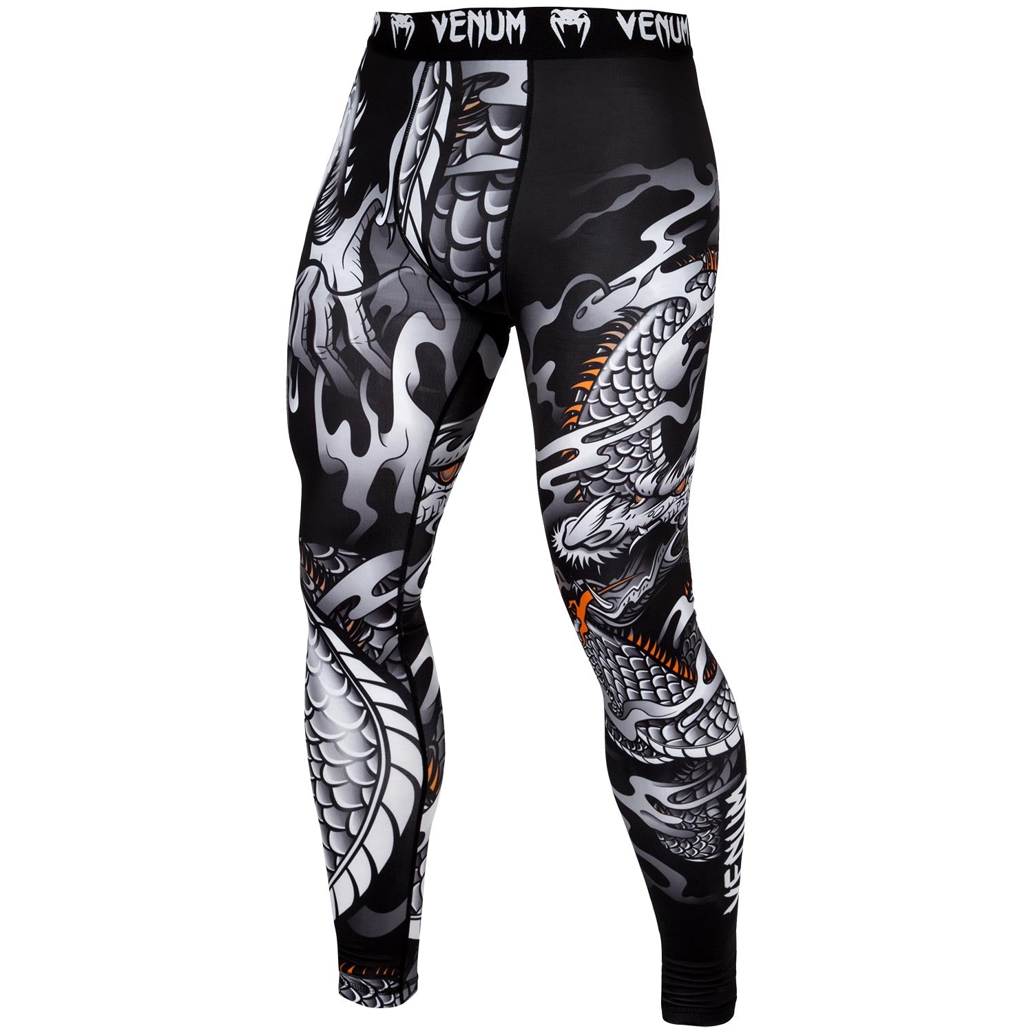 Venum Dragon's Flight Compression Tights - Black/White - Venum Asia